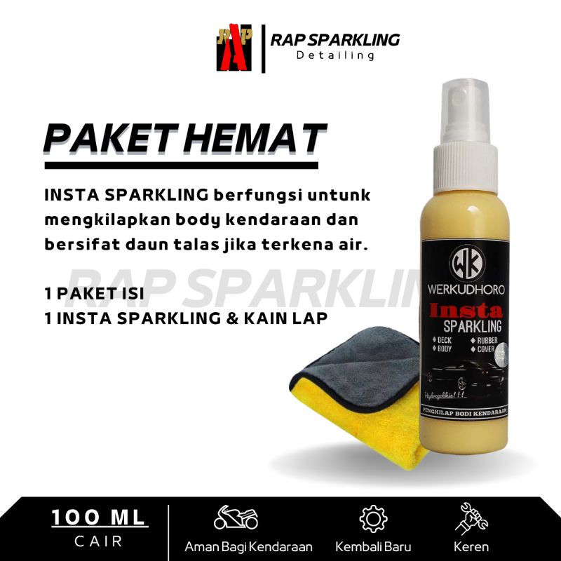 Jual Insta sparkling 100ml + Lap microfiber Honaga | Shopee Indonesia
