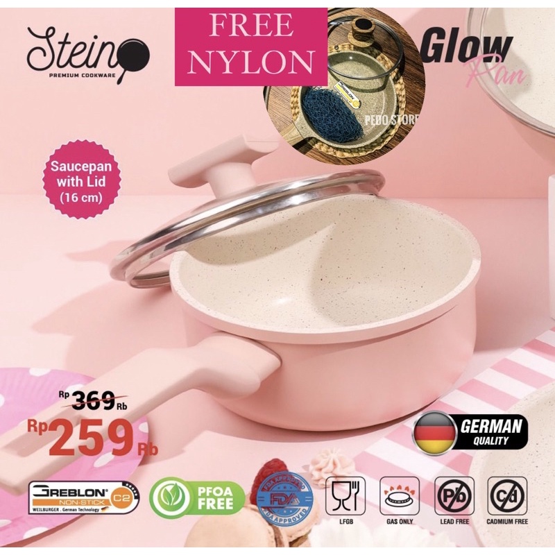 Jual (FREE NYLON) Stein Steincookware GLOW SAUCEPAN16 + tutup Sauce Pan ...