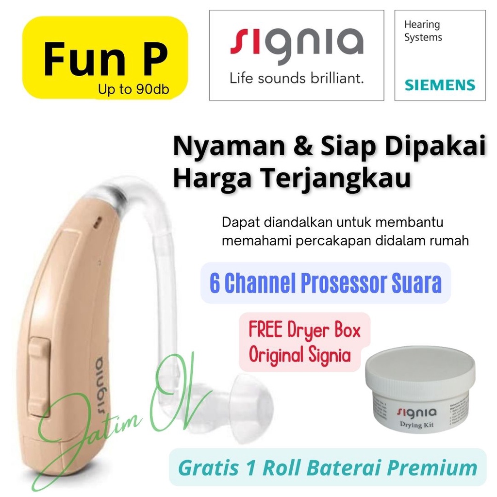 Jual Siemens Signia Fun P Alat Bantu Dengar BTE 90dB 6 Channel | Shopee ...