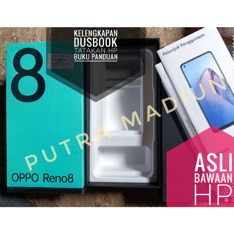 Jual kotak dus dusbook dosbook oppo reno 8 asli bawaan HP | Shopee ...
