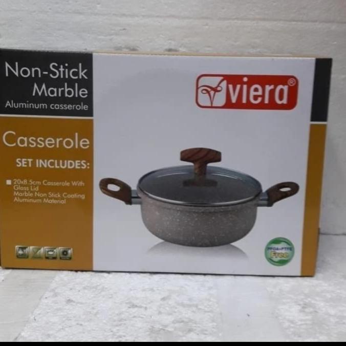 Jual PANCI ANTI LENGKET VIERA CASSEROLE PANCI MARBLE 20CM | Shopee ...