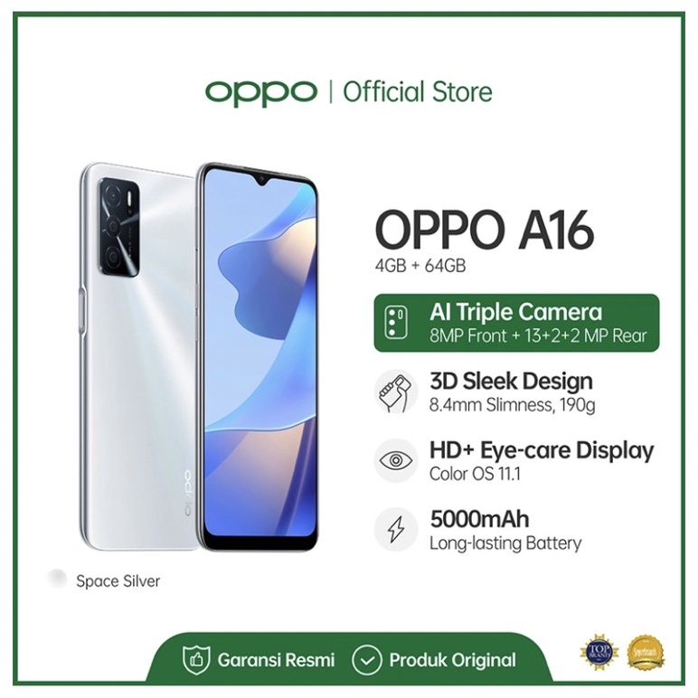 Jual OPPO A16 4/64 GB Garansi Resmi 1 tahun | Shopee Indonesia