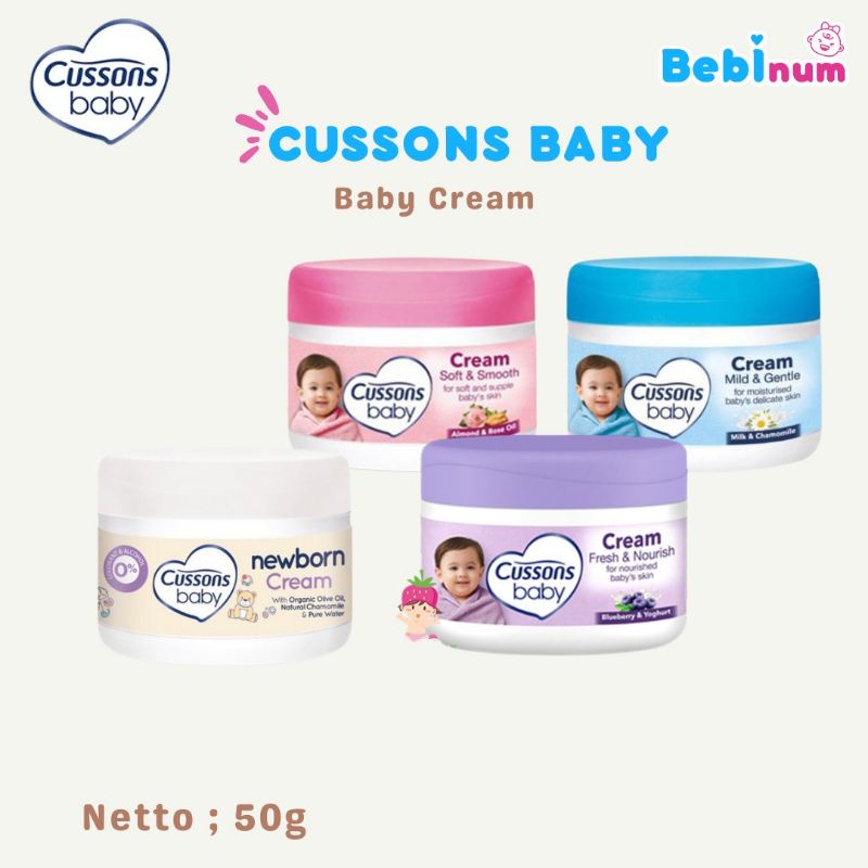 Jual CUSSONS BABY CREAM JAR 50gr (NEW BORN,MILD&GENTLE, SOFT&SMOOTH ...