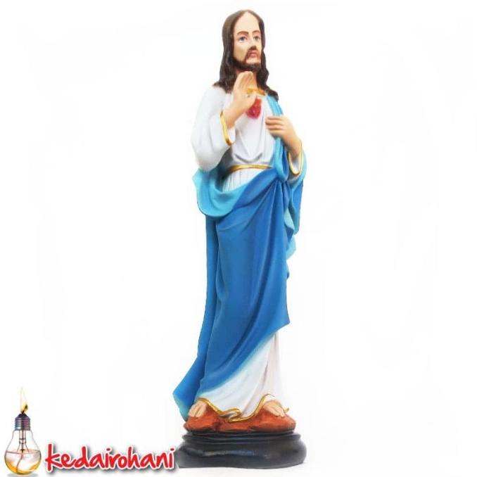 Jual best produk] Patung Yesus Hati Kudus 40 cm Jubah Biru Hiasan Arca ...