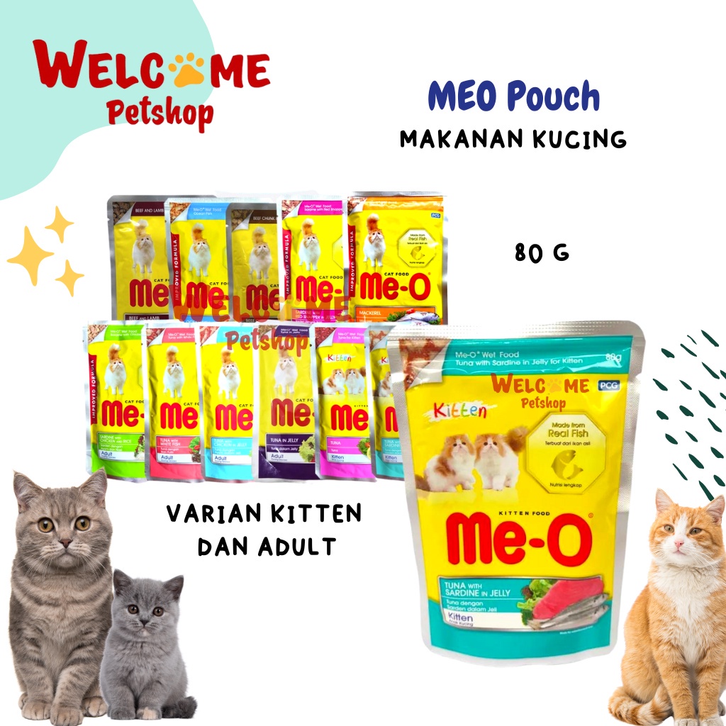 Jual Meo Pouch 80gr Makanan Kucing Basah Wetfood Kitten Adult Pakan Me ...
