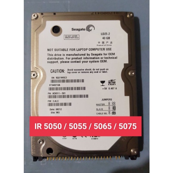 Jual HARDISK IR 6570 IR5070 / IR 5050 IR5075 / HDD Hard Disk MESIN ...