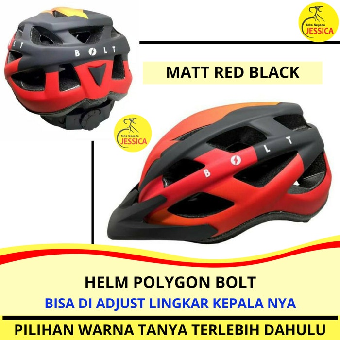 Jual Helm Sepeda MTB Roadbike Polygon Bolt - Matt Black | Shopee Indonesia