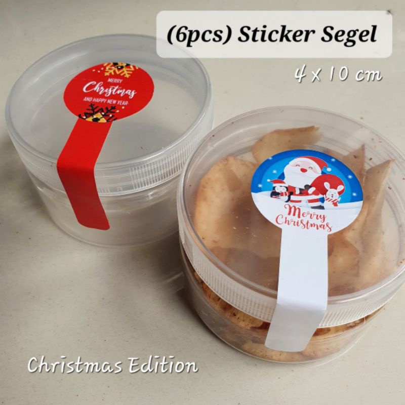 Jual (6pcs) Sticker Segel Toples Edisi Natal - Gift Stickers 4x10cm ...