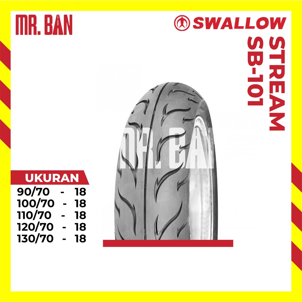 Jual BAN MOTOR RING 18 SWALLOW STREAM SB-101 TUBLES 90/70 100/70 110/70 ...