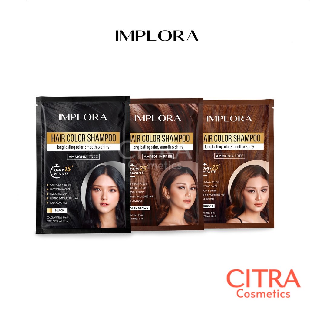 Jual Citra Cosmetic - Implora Hair Color Shampoo 30ml | Sampoo Pewarna ...