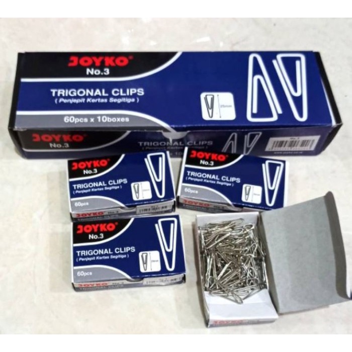 Jual JOYKO Paper Clip No 3 Pak Besar - Trigonal Clip 25 MM - Klip ...