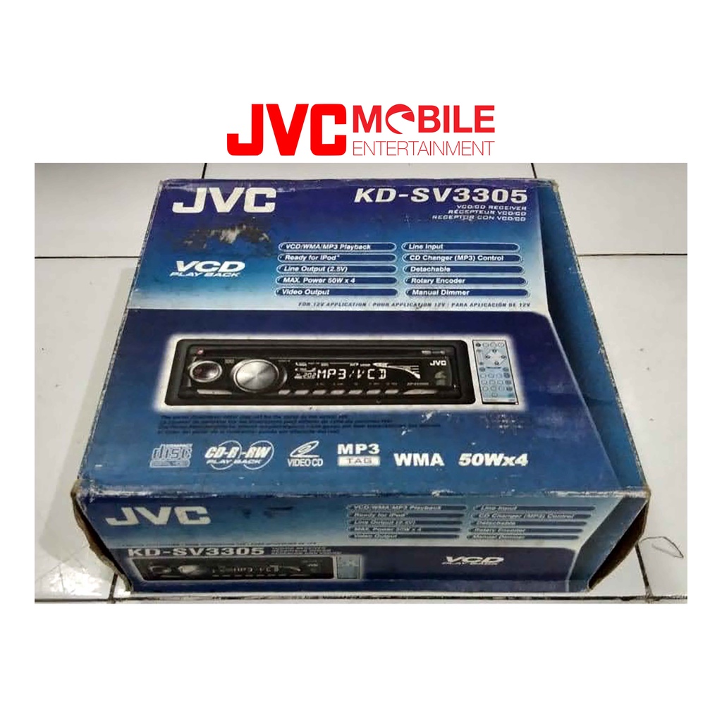 Jual JVC KD-SV3305 Single Din CD VCD MP3 WMA Radio FM AM Tuner | Shopee Indonesia