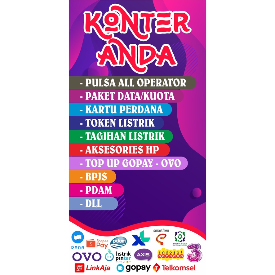 Jual Spanduk Banner Konter / Banner Konter / Aksesoris Konter / Banner ...