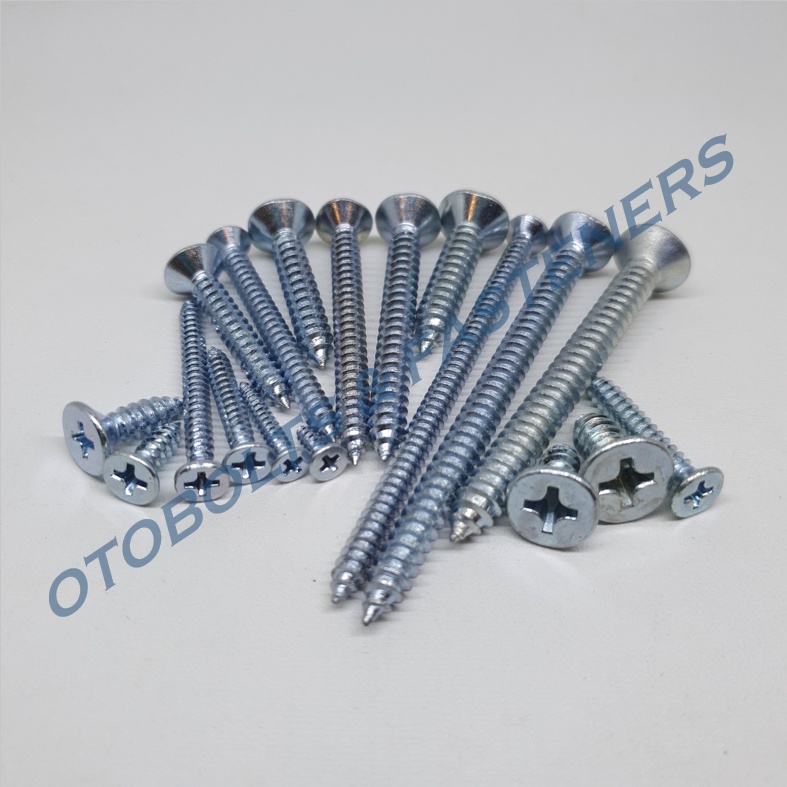 Jual [PAKET 100PCS] Skrup FAB #6 x 5/8 / Tapping Screw KEPALA RATA | Shopee Indonesia