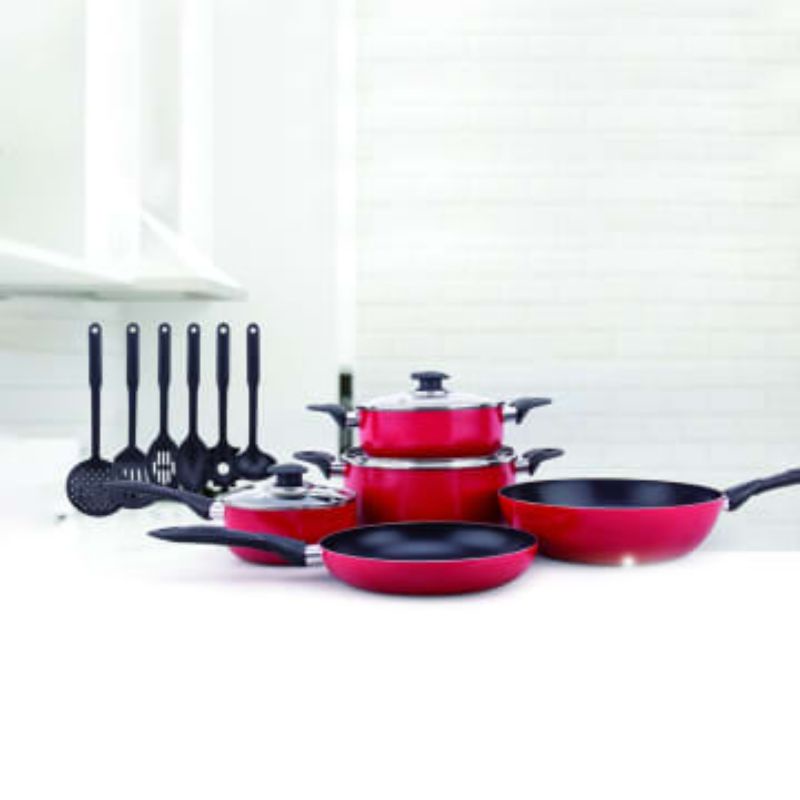 Jual Kris Set 14 Pcs Perlengkapan Masak Aluminium - Merah | Shopee ...