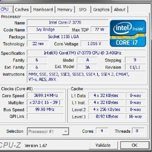 Jual artO4a4Z--Processor Intel Core i7 3770 / 3770k tray Socket 1155 ...