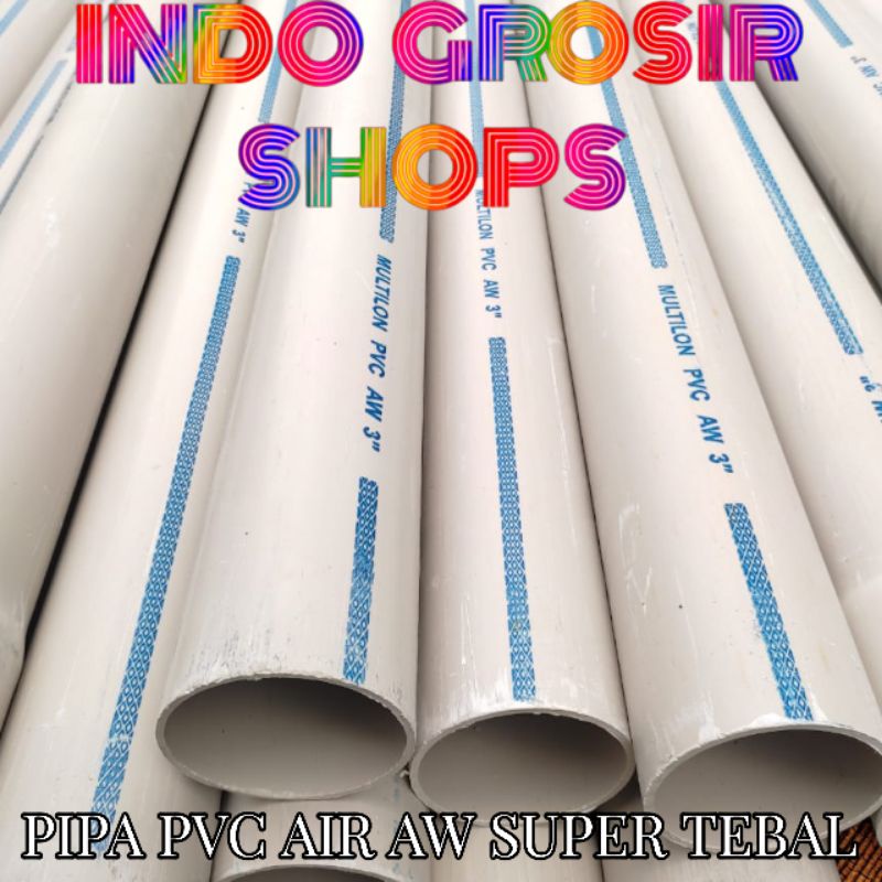 Jual PIPA PVC air super tebal AW 3 inch satu meter 1 meter | Shopee ...