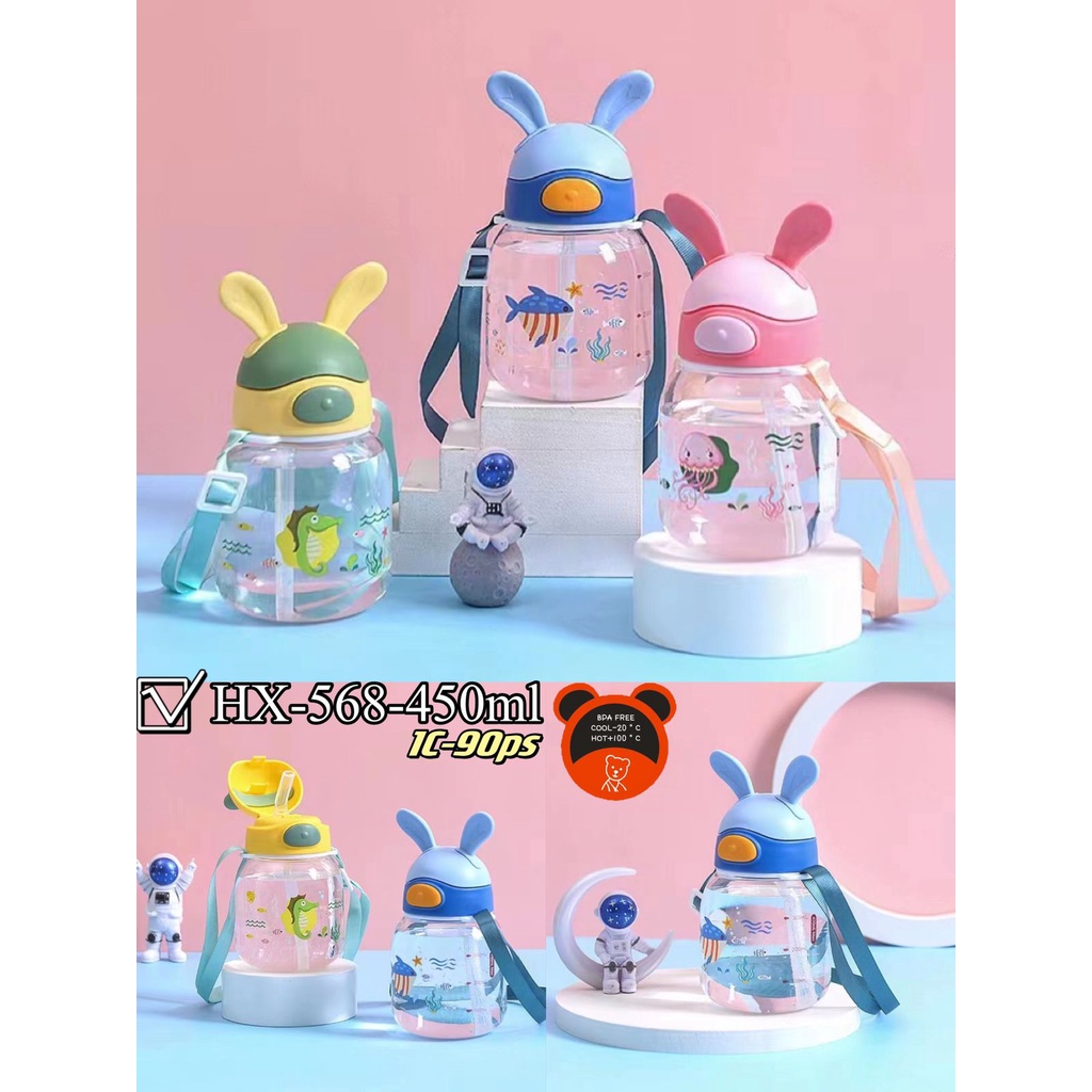 Jual STV Botol Minum Telinga Kelinci Anak Karakter Rabbit Termos Motif Kelinci Tali Sedotan ...