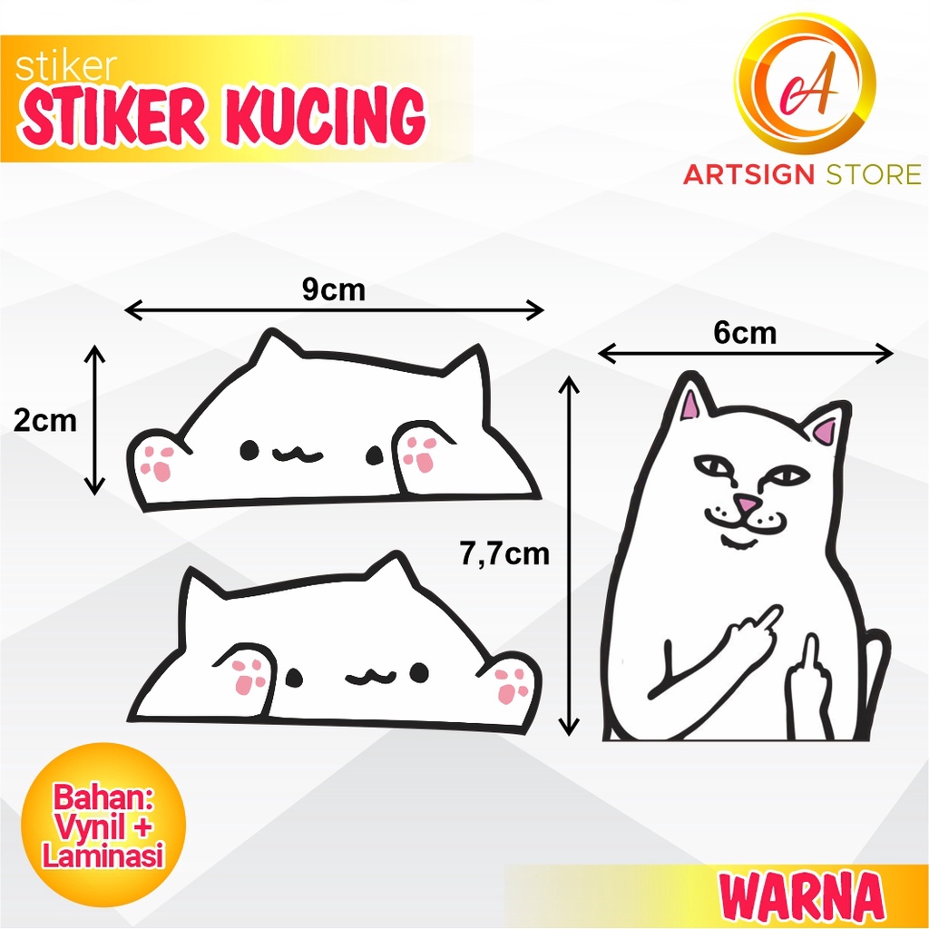 Jual Cute Cats Stiker Cute Cat / Stiker Kucing Pentol / STIKER FUCEK ...