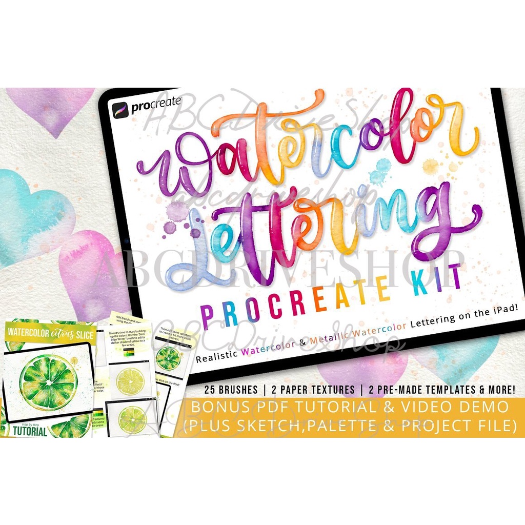 Jual Procreate Brush - Watercolor Lettering Procreate Kit | Shopee ...