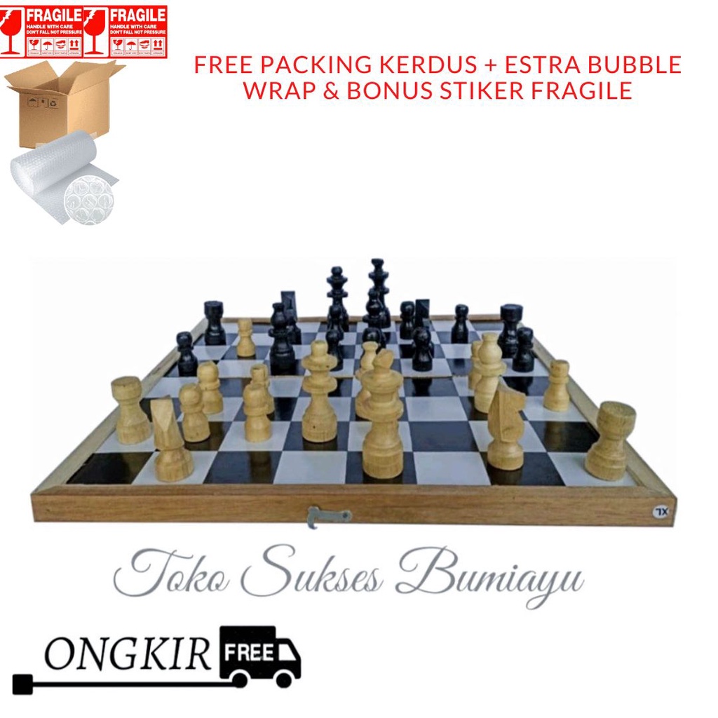 Jual CATUR KAYU MURAH / CATUR LIPAT / CATUR KASPAROV / CATUR CAESAR / CATUR KAYU SET LENGKAP ...