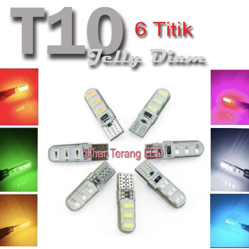 Jual Lampu LED T10 Diam Jelly Silicone Silikon Sen sein 6 titik senja ...