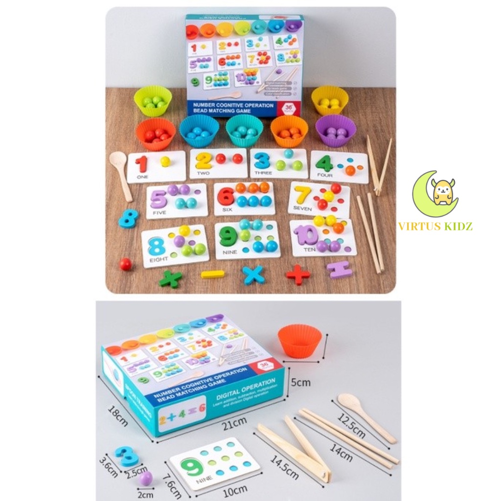 Jual Mainan Montessori / Mainan Number Cognitive Operation Bead ...