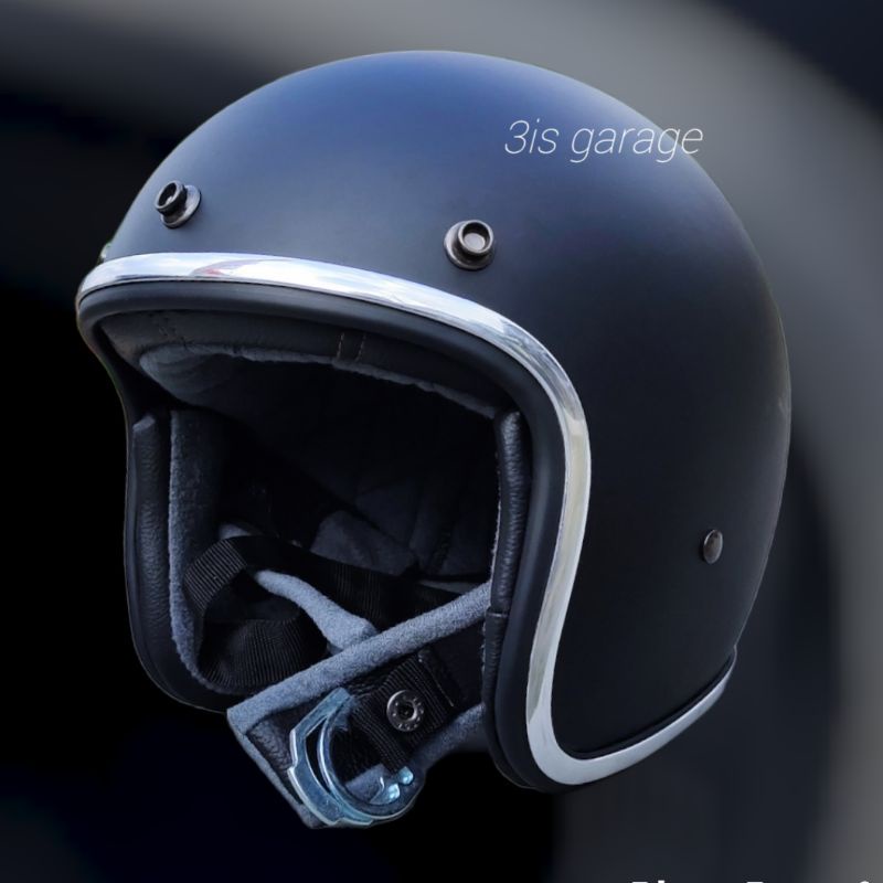 Jual HELM BOGO CUSTOM SLIMM HEAD RETRO KLASIK BUSA KULIT LIST CROM ...