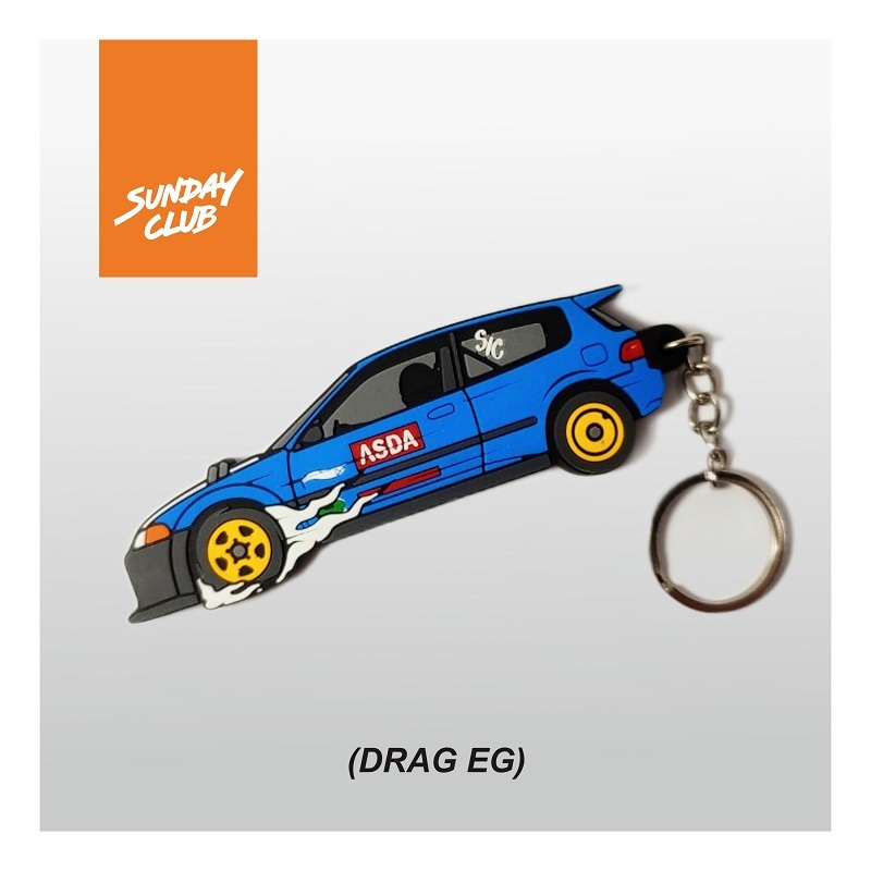 Jual Sunday Club Keychain - Honda Civic Drag EG Race Car Otomotif ...