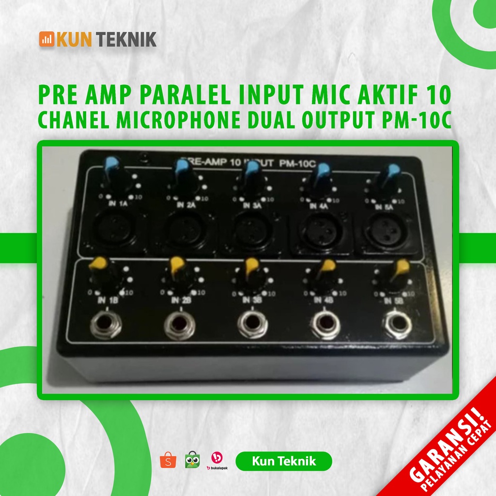 Jual PRE AMP PARALEL INPUT MIC AKTIF 10 CHANEL DUAL OUTPUT PM-10C ...