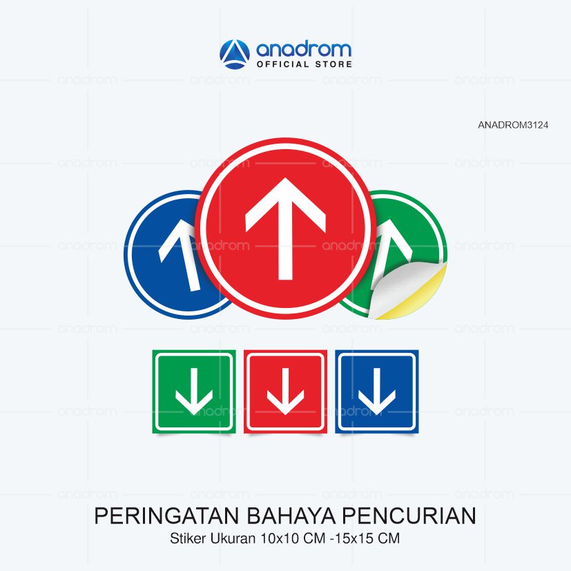 Jual Stiker Sign Penunjuk Arah | Size 10 & 15 cm Vynil UV | Anadrom ...