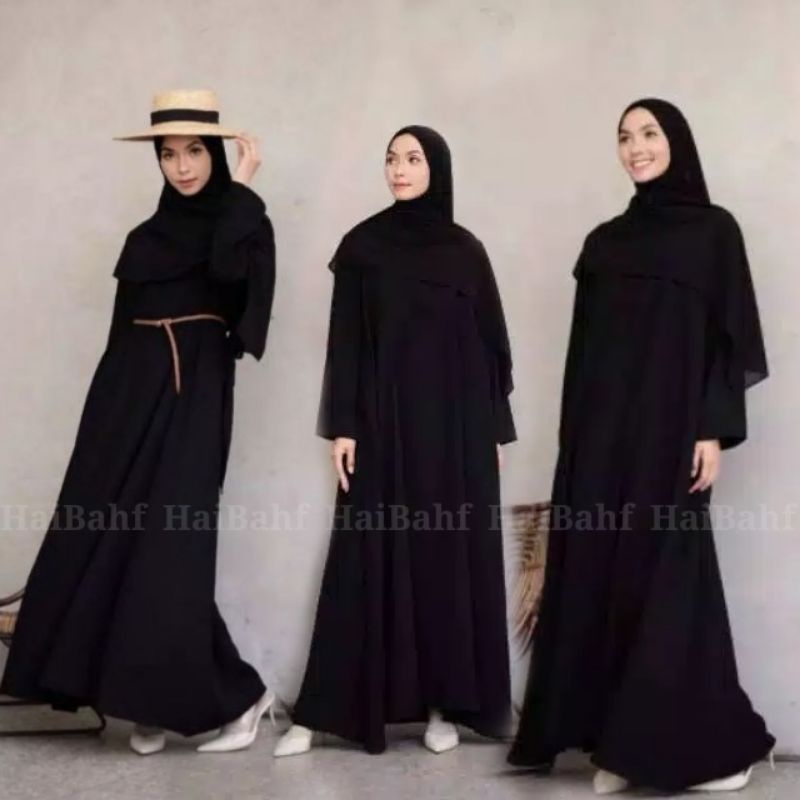 Jual Gamis Abaya Arab Hitam List Busui Bahan Jet Black Saudi Kwalitas Terjamin | Shopee Indonesia