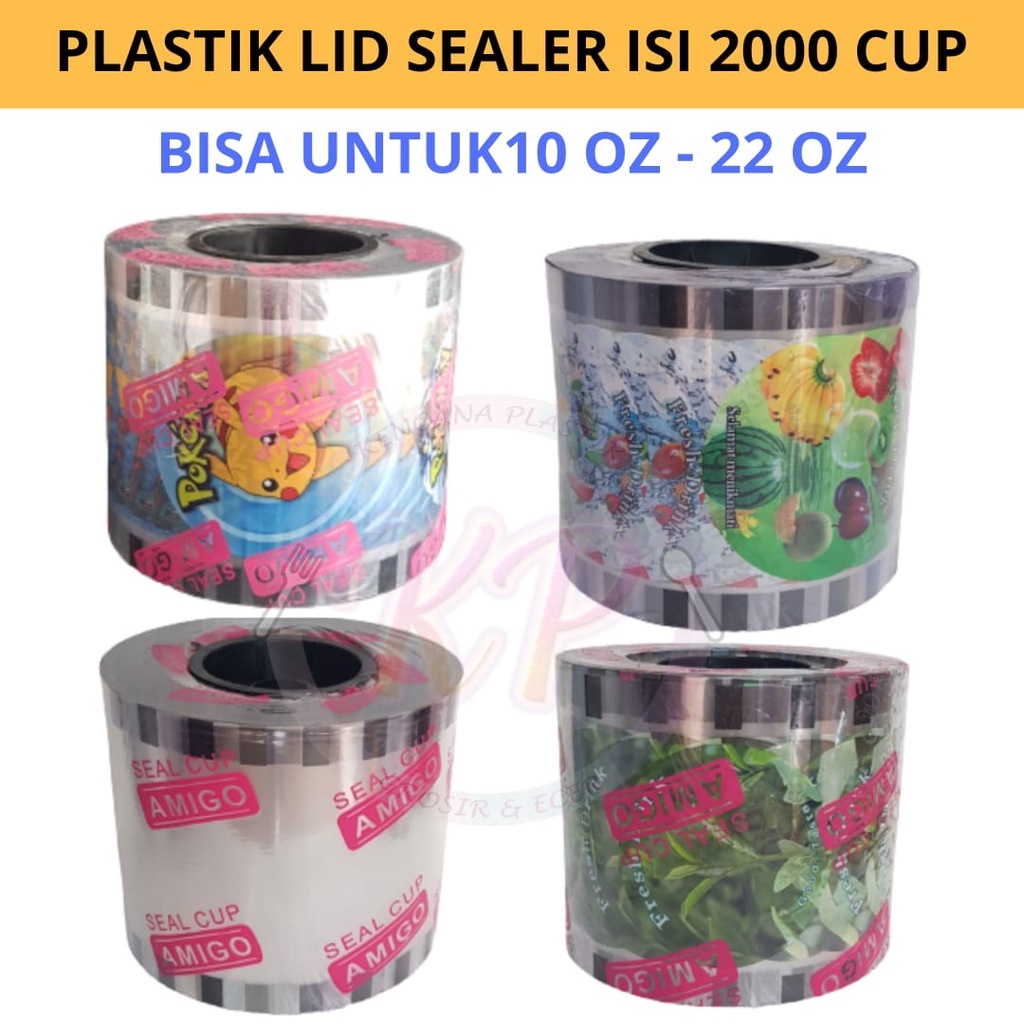 Jual Plastik Lid Cup Sealer Polos Kartun Buah Daun Teh 2000 Cup l Cup ...