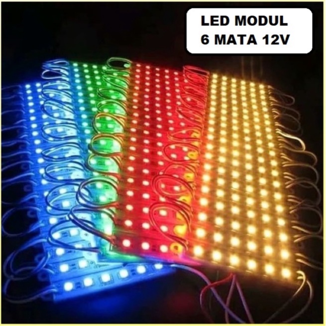 Jual LED Mata 6 Lampu LED Modul 6 Mata 12 Volt Warna Waterproof / tahan air / Led kolong variasi ...
