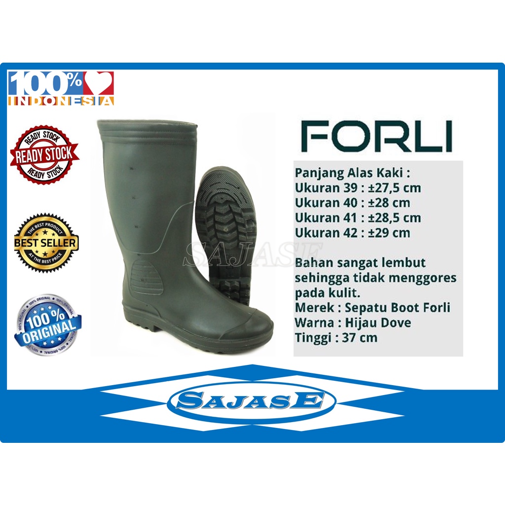 Jual Sepatu Boot Tahan Air FORLI Sepatu Boots Tinggi Harga Murah ...