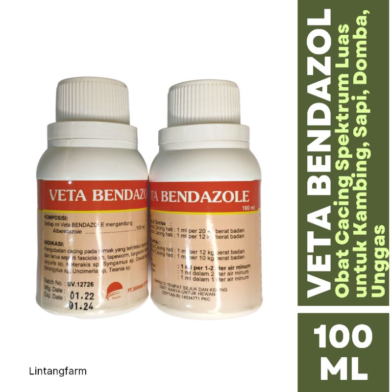 Jual Veta Bendazol 125 100 ml - Obat Cacing Hewan - Obat Cacing Kambing ...
