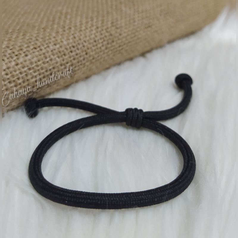 Jual Gelang Hitam Polos Tali Prusik Bulat | Shopee Indonesia
