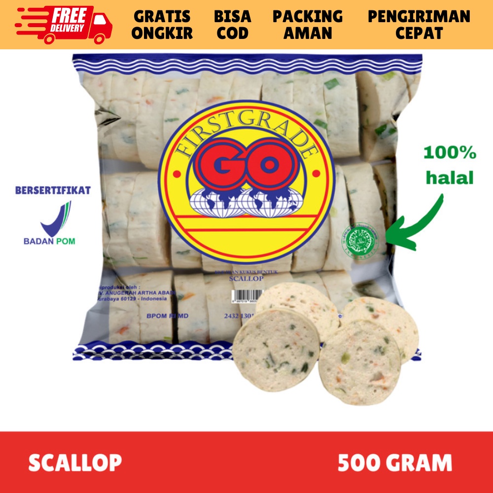 Jual [FROZEN FOOD GO] SCALLOP / SCALLOB IKAN ISI 40 (500GR) MAKANAN ...