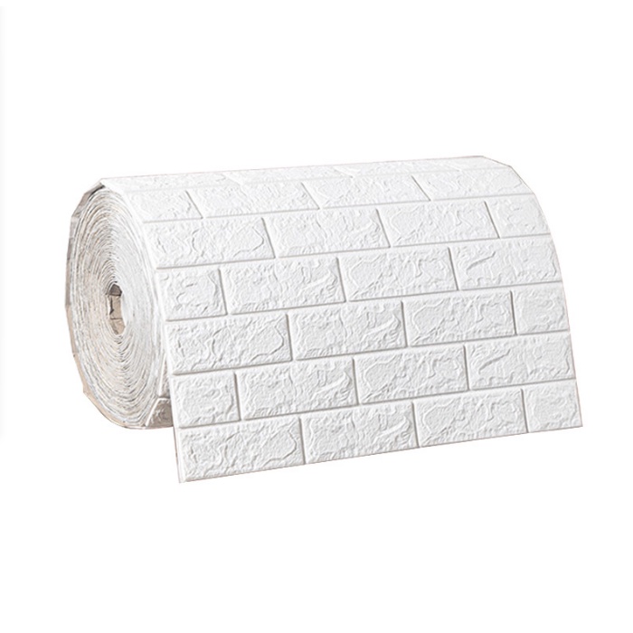 Jual 5M Wallpaper Dinding 3D Motif Batu Bata Putih Sticker Dinding ...