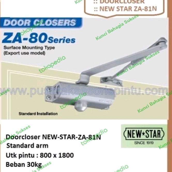 Jual DOOR CLOSER NEWSTAR ZA-81-N STANDART ARM NEW-STAR SILVER -JAPAN | Shopee Indonesia
