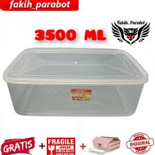 Jual Food Box 3500ml Plastik / Kotak Makan 3,5L / Tempat Donat /Toples ...
