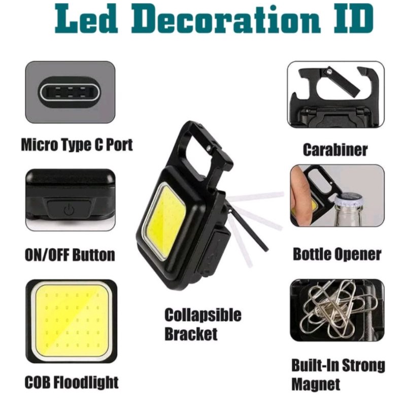 Jual Lampu Senter LED COB mini USB Charger / Multifungsi Super / Lampu ...