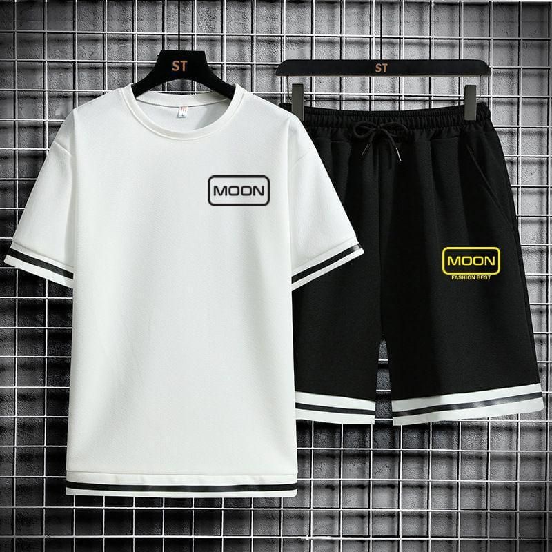 Jual SETELAN PRIA COWOK ONE SET KAOS MOON LENGAN PENDEK + CELPEN SANTAI ...