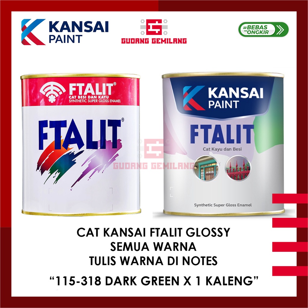 Jual Cat Minyak Kayu Besi Kansai FTALIT Gloss 1kg 1 kg Kaleng Hitam Putih Warna | Shopee Indonesia