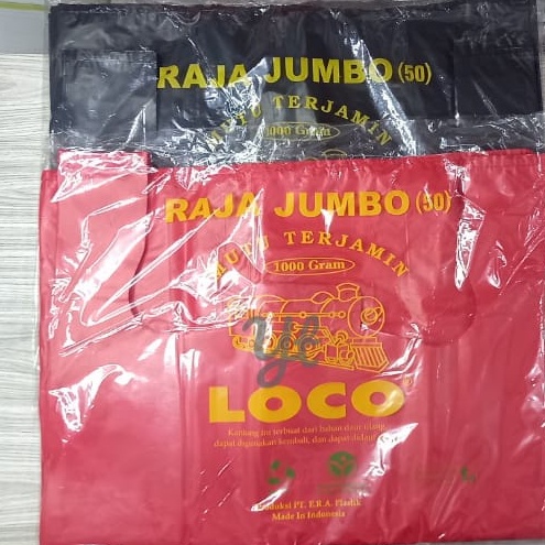 Jual Kantong Plastik kresek hitam - merah -putih loco raja jumbo 50 ...