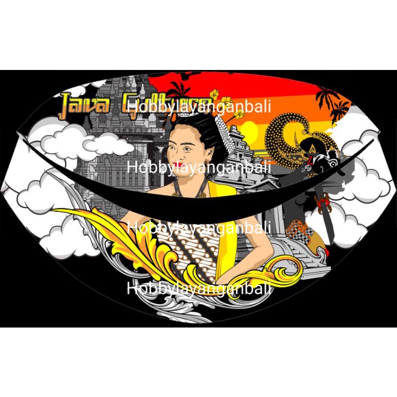 Jual sampul kain layangan gapangan pegon ceper sawangan motif digital ...