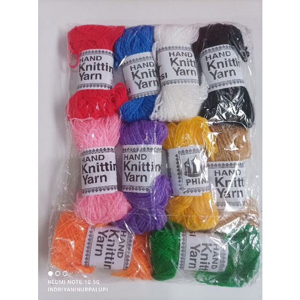 Jual Paket Benang Wol Rajut Sulam perbungkus mix warna - Hand Knitting ...