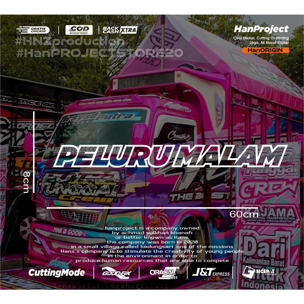 Jual STICKER CUTTING STRIP KACA DEPAN TRUK DAN PICK UP TERBARU TULISAN ...