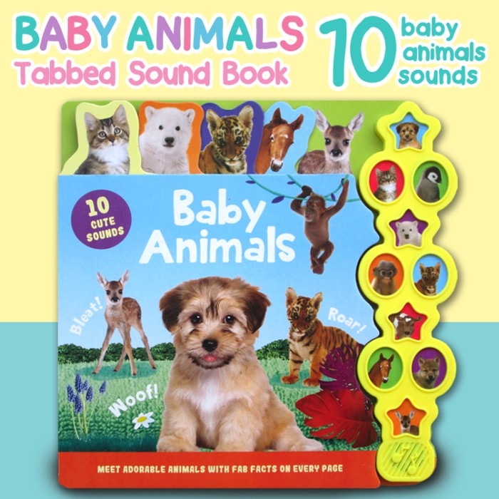 Jual Baby Animals Tabbed Sound Board Book With 10 Cute Sounds & Fab ...