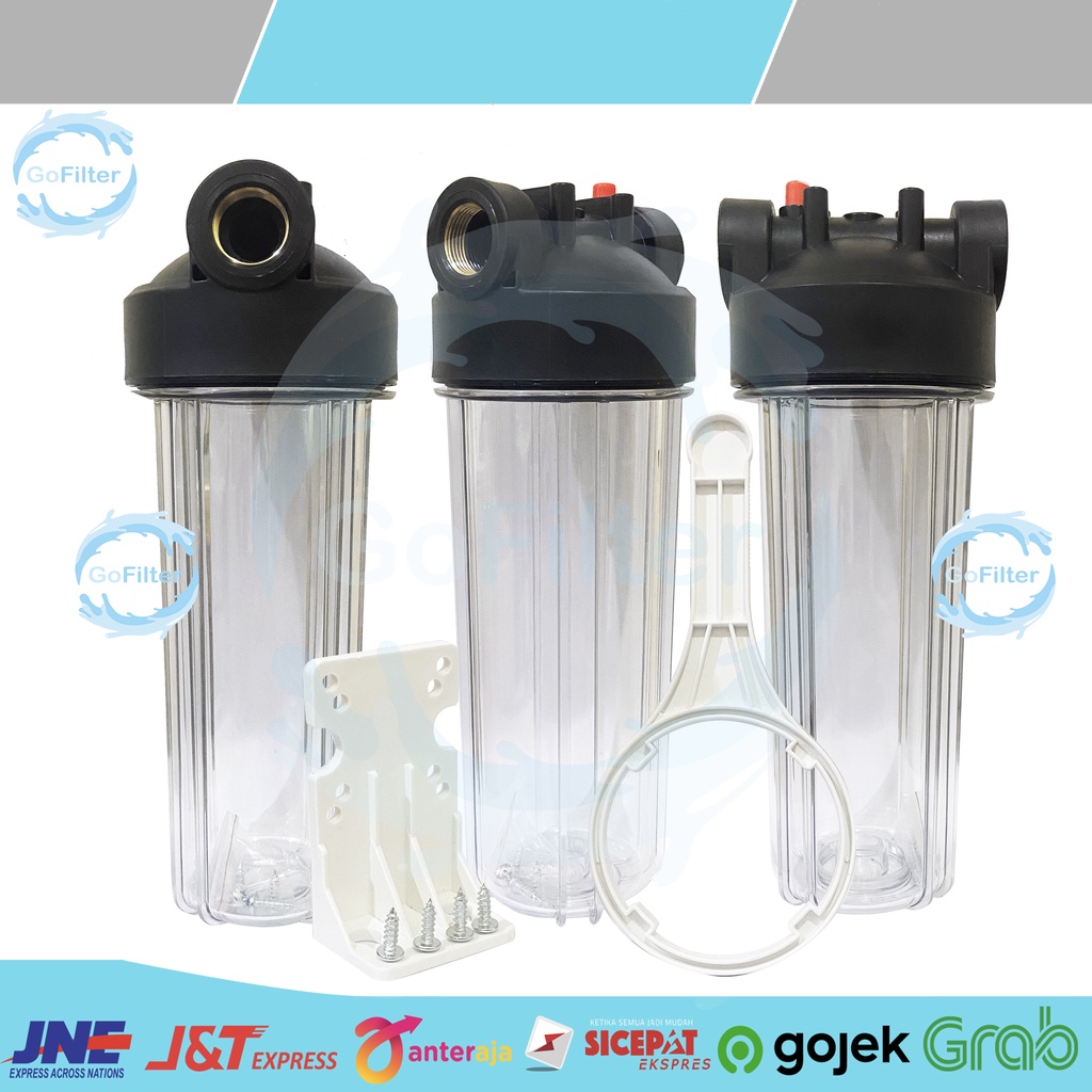 Jual HOUSING FILTER AIR CLEAR DOUBLE ORING 10 INCH DRAT KUNINGAN 3/4 ...